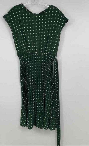 Sucrefas Womens Green Polka Dot Short Sleeve Fit & Flare Dress Size ...