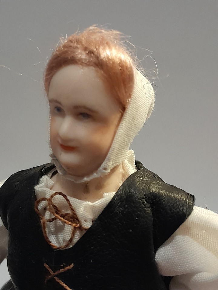 Dolls House Furniture 1/12 Scale Artisan Tudor Servant /Cook/Maid Doll ...