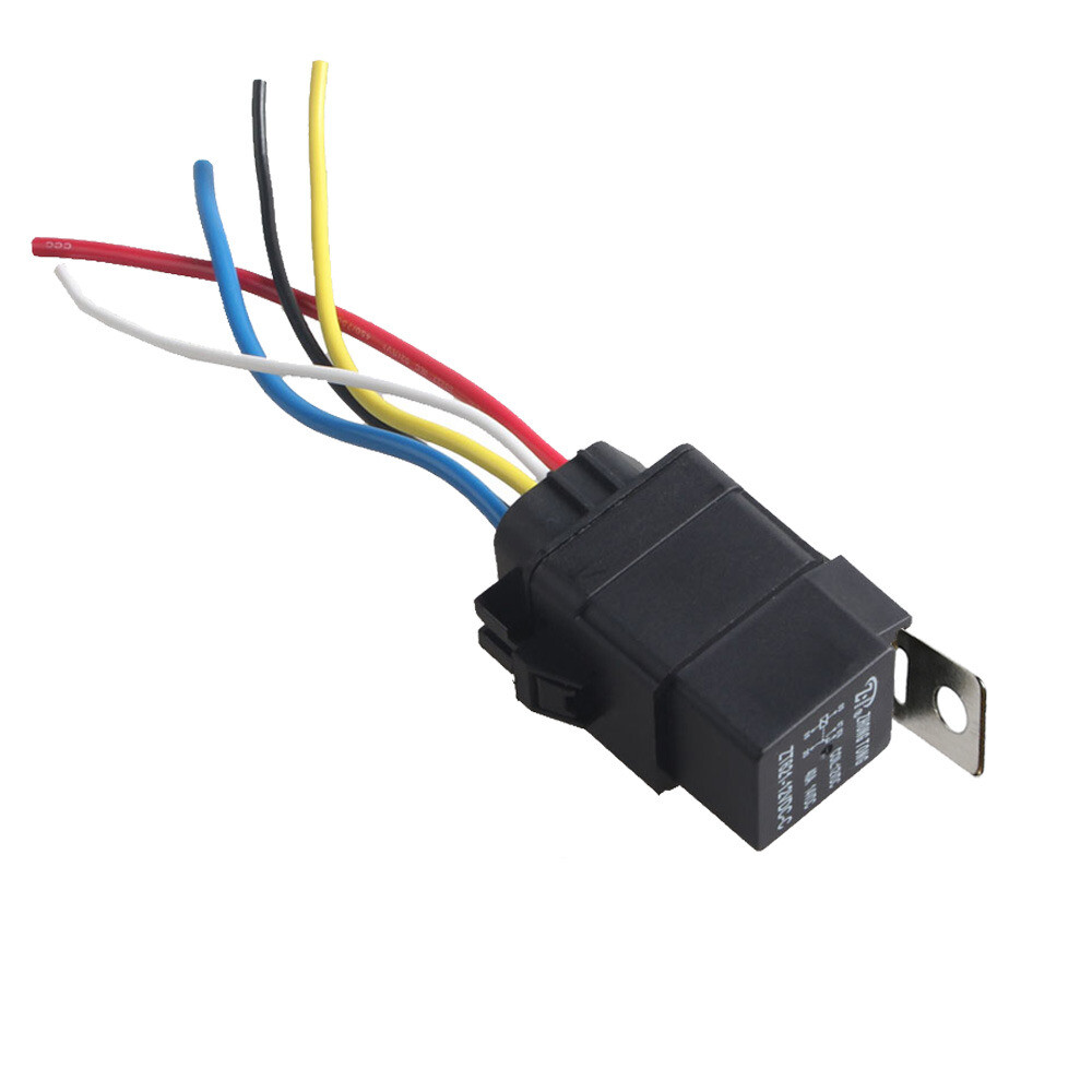 2 X Car Motor 12V 40A SPDT Relay Socket Plug 5P 5 Wire Kit Waterproof ...