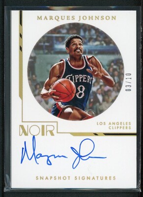 2021-22 MARQUES JOHNSON 03/10 AUTO PANINI NOIR SNAPSHOT SIGNATURES ...