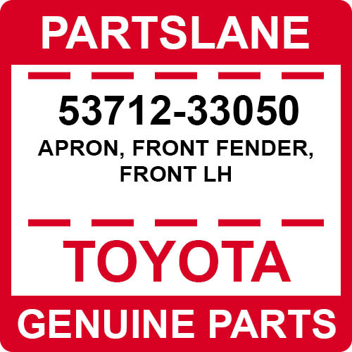 53712-33050 Toyota OEM Genuine APRON, FRONT FENDER, FRONT LH | eBay