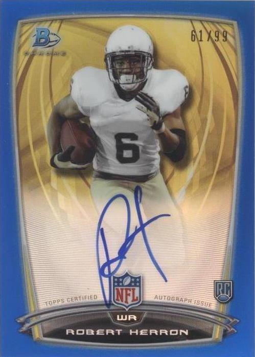 2014 Bowman - Rookie Chrome Refractor Autograph Robert Herron #31 Blue ...
