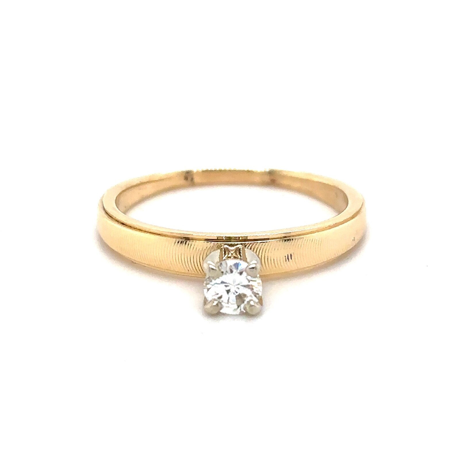 1/5 ct Diamond Solitaire Engagement Ring REAL Solid 14 K Gold 2.4 g ...