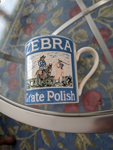 Heron Cross Pottery Mug Zebra Grate Polish Advertising Vintage 4" X 5.50" | eBay