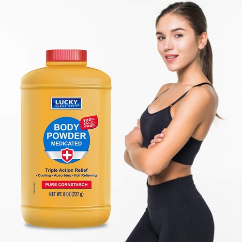 Lucky Super Soft Medicated Body Powder 8oz Talc Free Cooling Absorbing ...