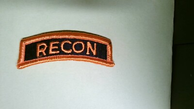 MILITARY PATCH SEW ON COLORED BLACK AND GOLD US ARMY RECON TAB | eBay