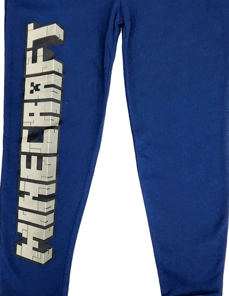 NEW Minecraft Joggers, Video game Blue Spell out, Sweatpants Unisex ...
