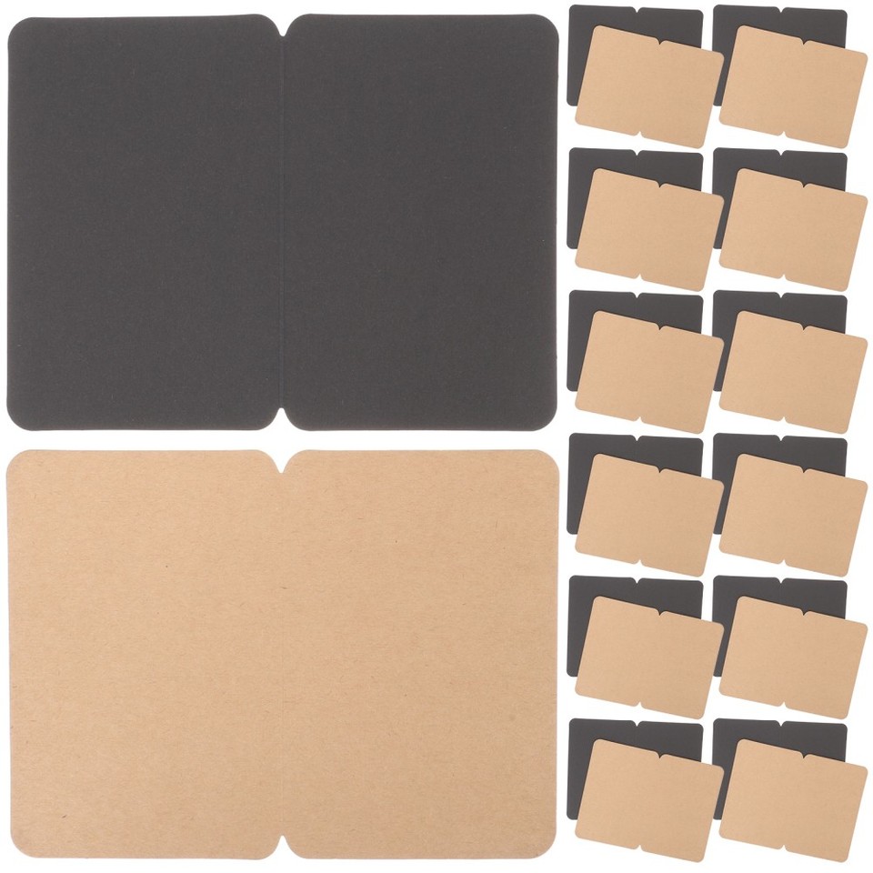 100 pcs Blank Kraft Paper Cards DIY Folding Message Cards Small folding ...