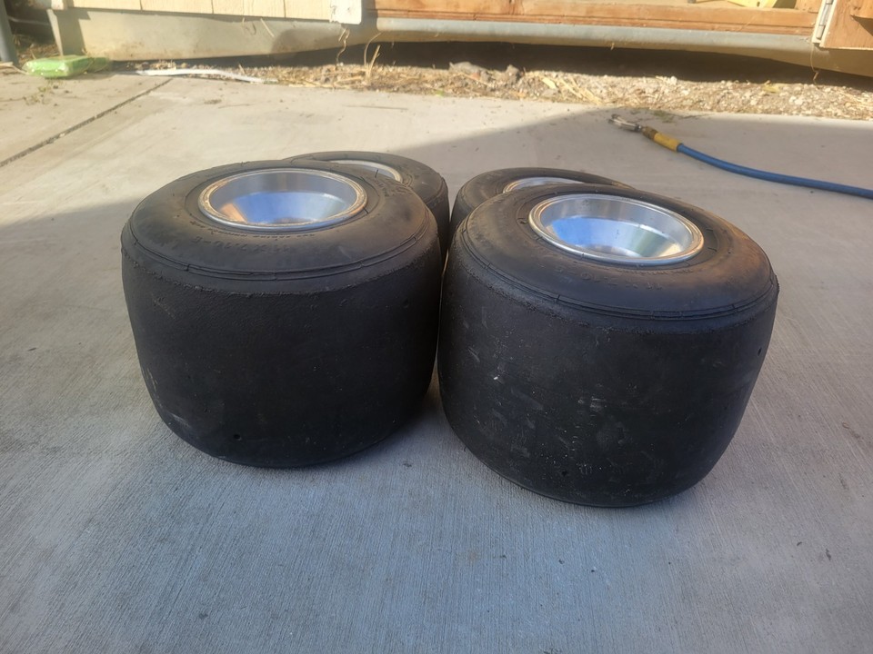 Go Kart Racing Aluminum Wheels and MAG Tire Slicks 10x4.60 FRONT and ...
