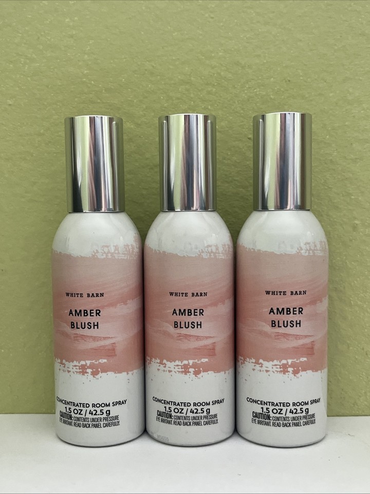 (3) Bath & Body Works White Barn AMBER BLUSH Concentrated Room Spray 1 ...