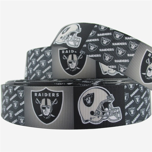 Raiders FOOBALL 1" wide grosgrain ribbon the listing is for 49 1/2 ...