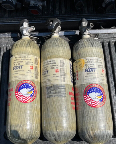 Scott SCBA 4500 psi 30 minute. Cylinder/bottle air Tank, Mfr. Date 2005 ...
