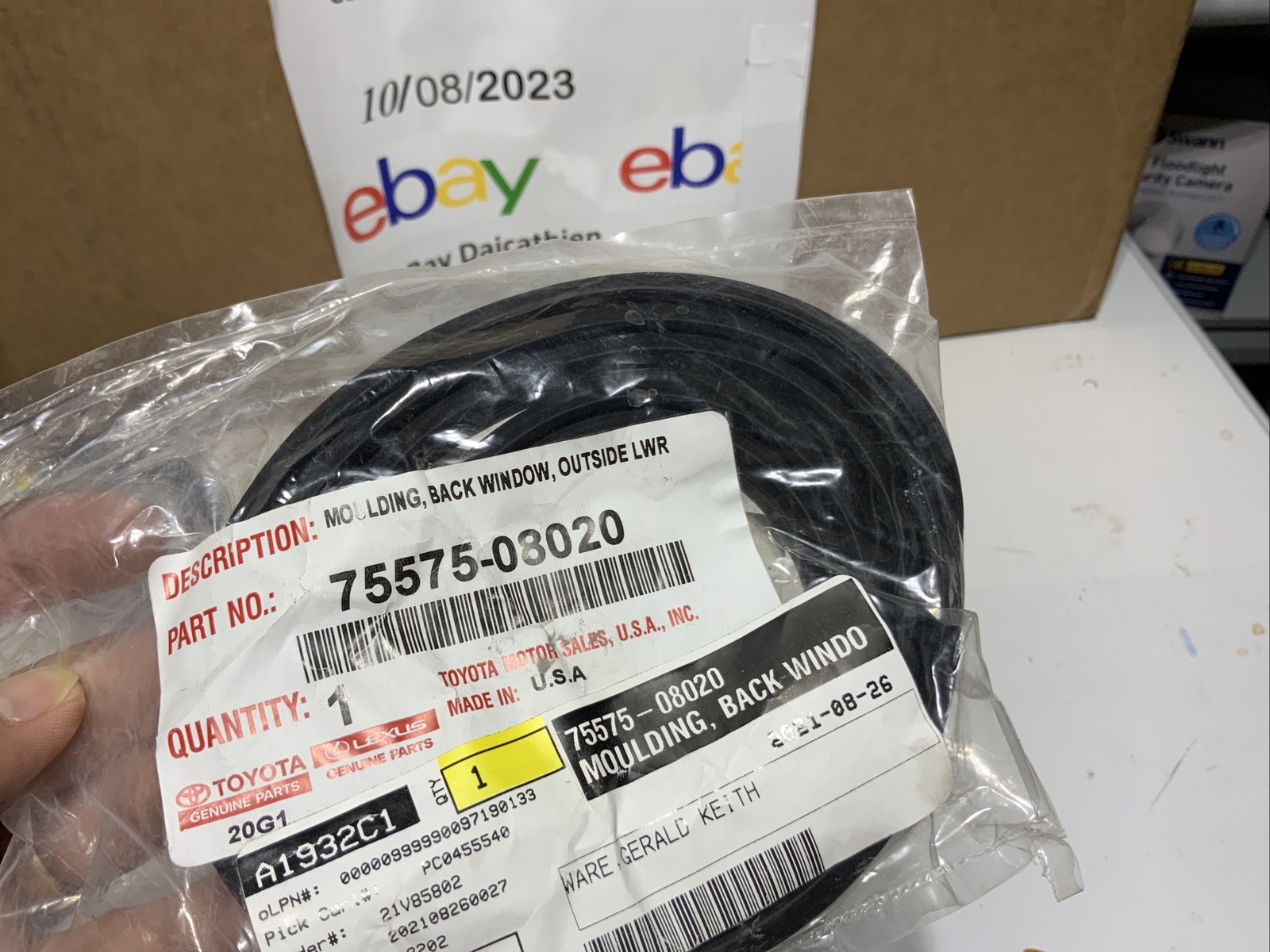 2021-2025 Toyota Sienna Rear Outside Lower Molding Back Window 75575 ...