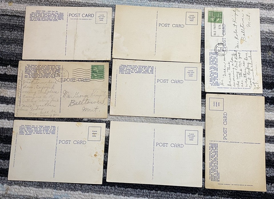 Lot Of 8 Vintage Postcards 1 Cent Stamps Wesley Andrews Co. Mt Rushmore ...