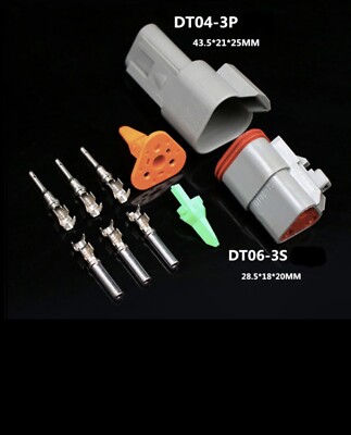 3 Pin Deutsch DT04-3S DT06-3S waterproof connector kit - Solid Contacts ...