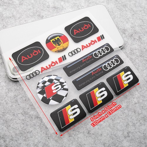 Audi Sport S RS Germany Racing Car Logo Sticker Vinyl 3D Decal Stripes ...