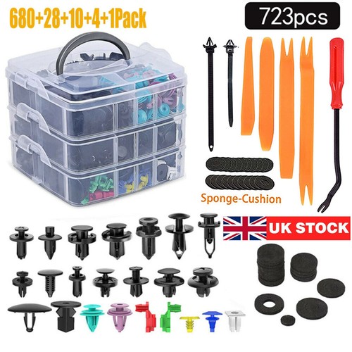 723 Pcs Universal Car Fasteners Trim Clips Bumper Body Panel Retainers ...