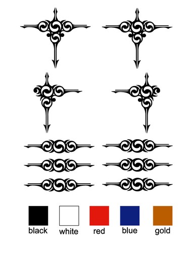 scroll decorative swirl sticker decal set of 10 for truck horse float ...