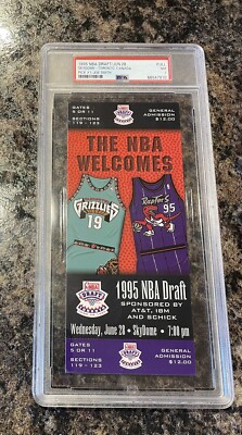 1995 NBA Draft Ticket Toronto Raptors Vancouver Grizzlies PSA 7 Garnett ...