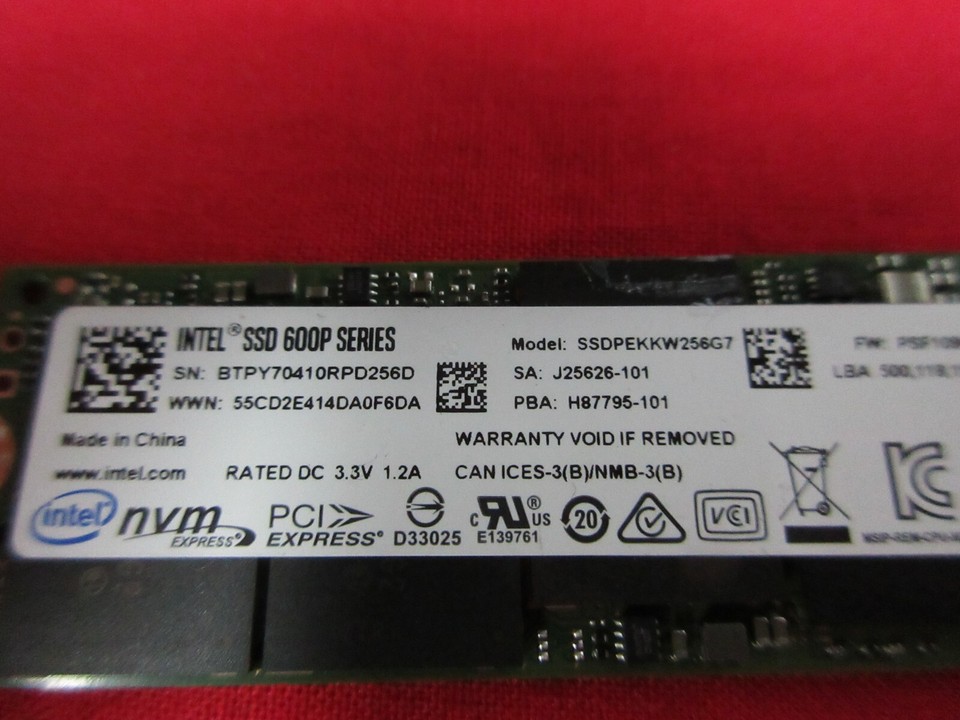 ORIGINAL INTEL 600P 256GB SOLID STATE DRIVE SSDPEKKW256G7 | eBay