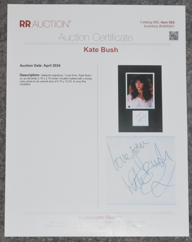 Kate Bush Signed Authentic Autograph display with Epperson COA | eBay UK