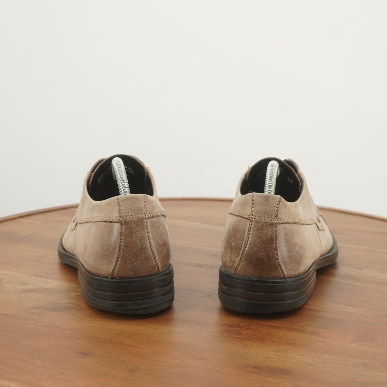 Clarks Mens Denton Oxfords Dress Shoes Cap Toe Beige Leather Burnished ...