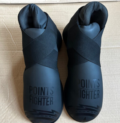 Martial arts kick boots Med kickboxing Taekwondo Karate Fightwear Black ...