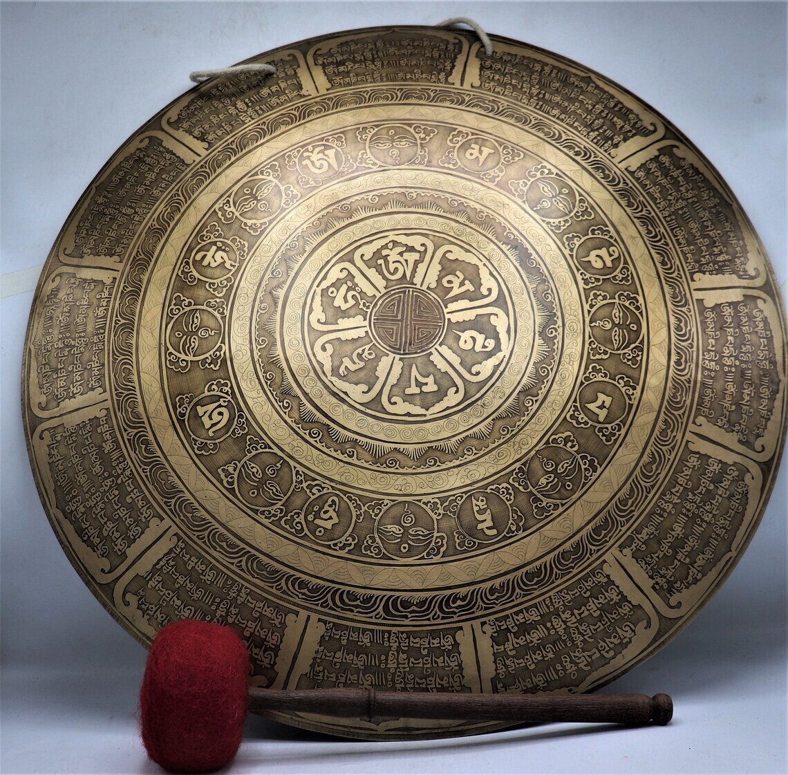 60 CM Mantra Etching Gong-Handmade Gong-Tibetan Gong-Sound Healing ...