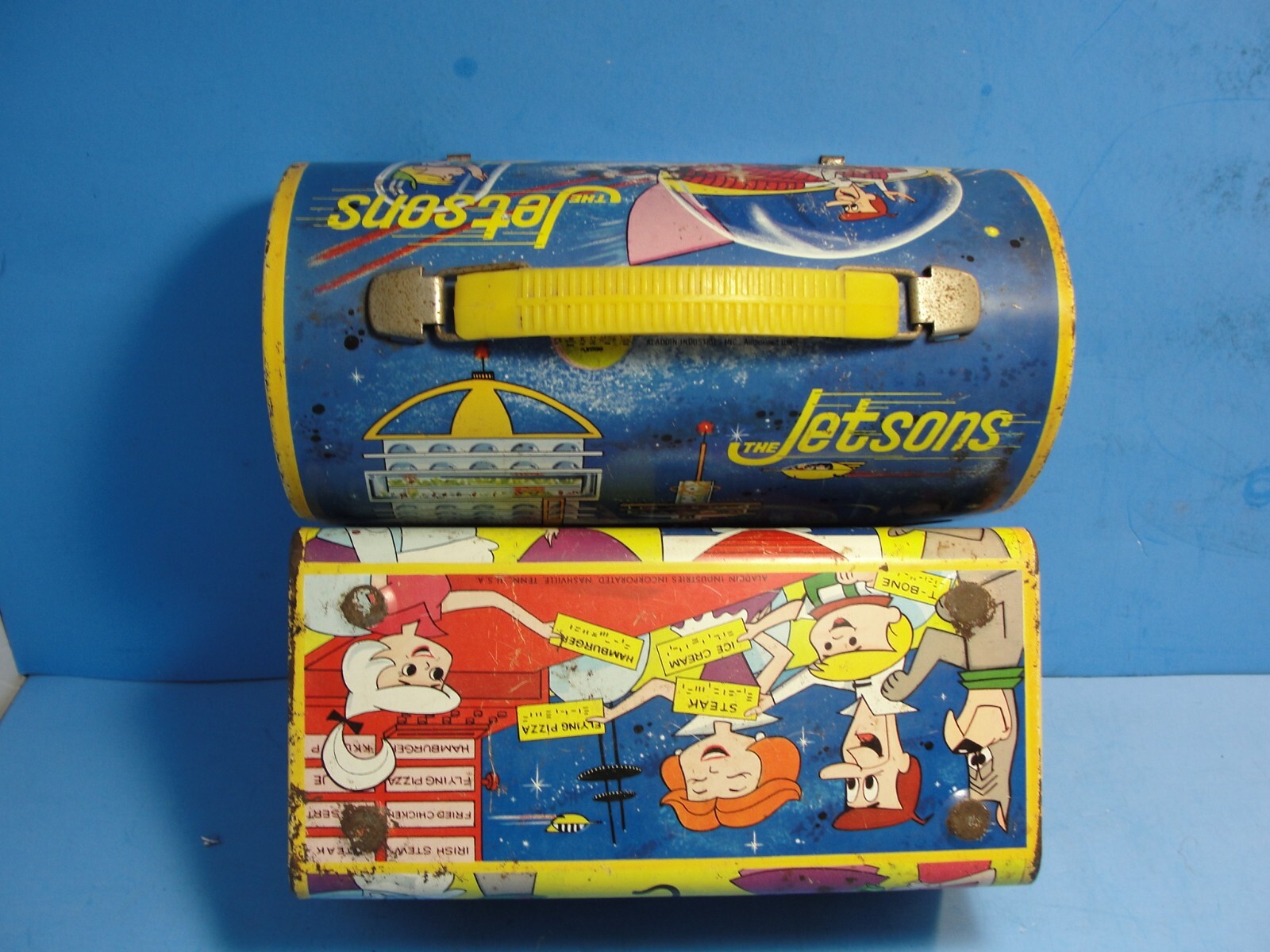 Vintage 1963 The Jetsons Retro Tin Litho Dome Top Handle Lunchbox. | eBay