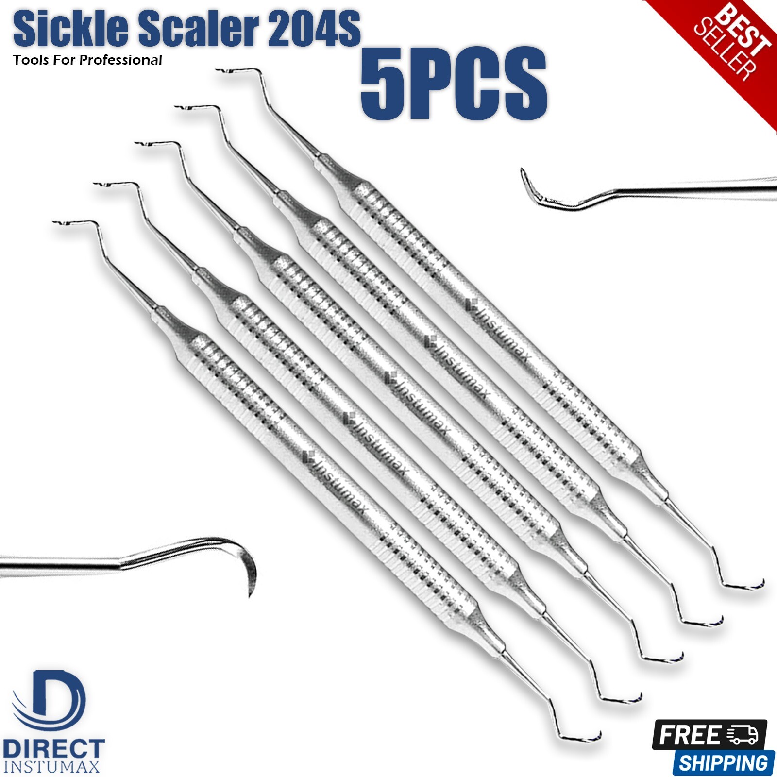 Sickle Scaler 204S Dental Hand Instruments Pro Periodontal Pick Hygiene ...