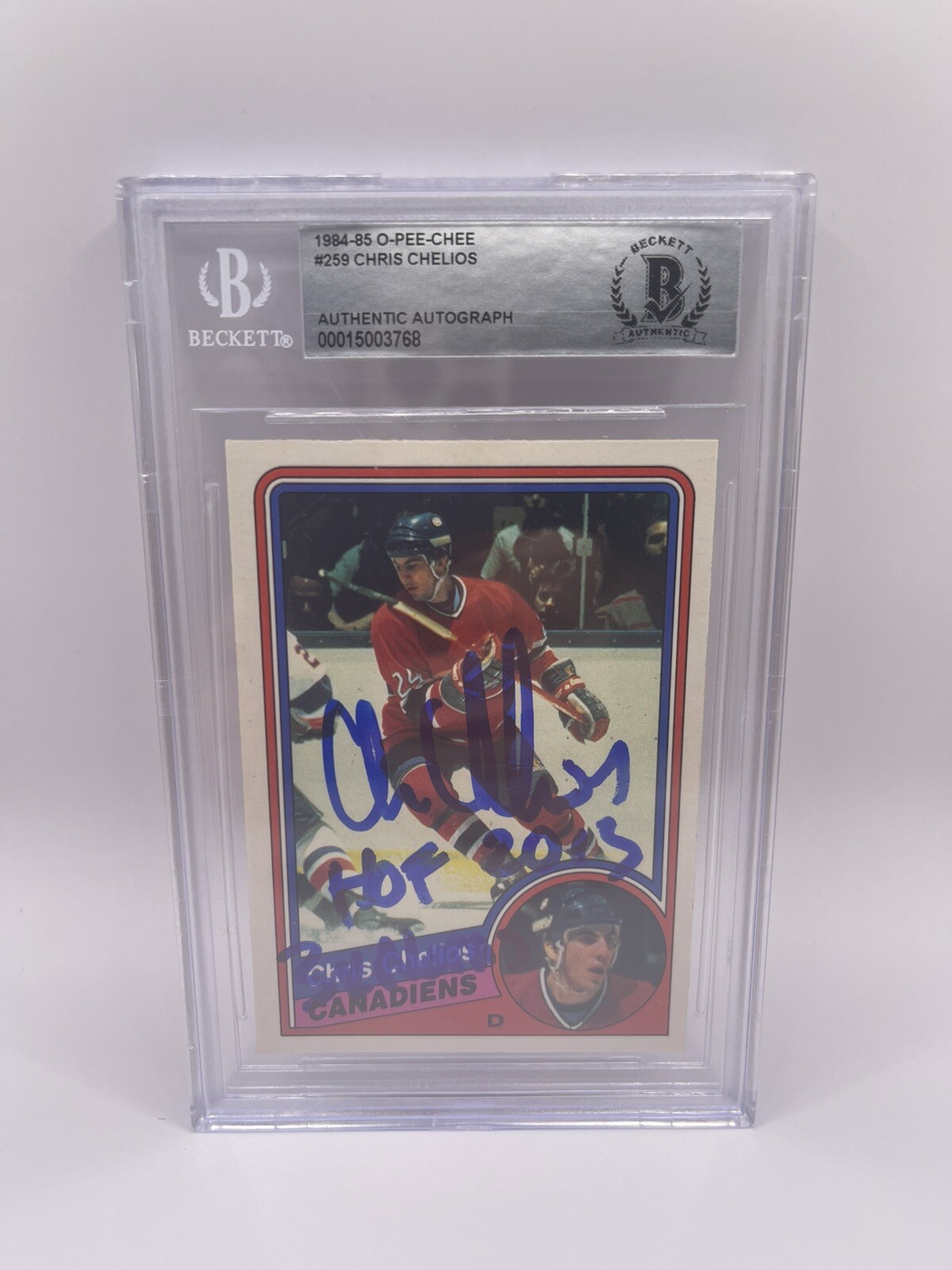 Chris Chelios Signed Inscribed 1984-85 O PEE CHEE 259 Rookie Card ...