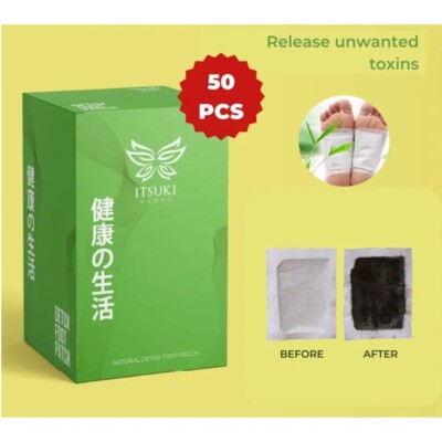 50 Pieces Itsuki Kenko Detox Foot Patch Cleansing Herbs Detox Toxin ...