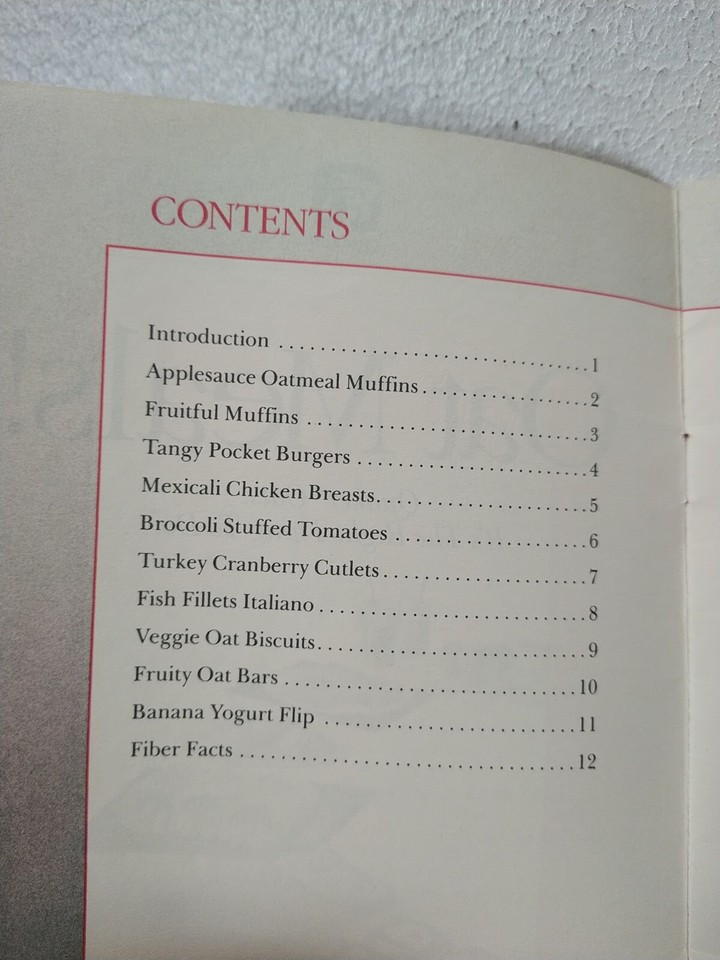 Oat Meals Quaker Recipe Cook Book 1988 | eBay