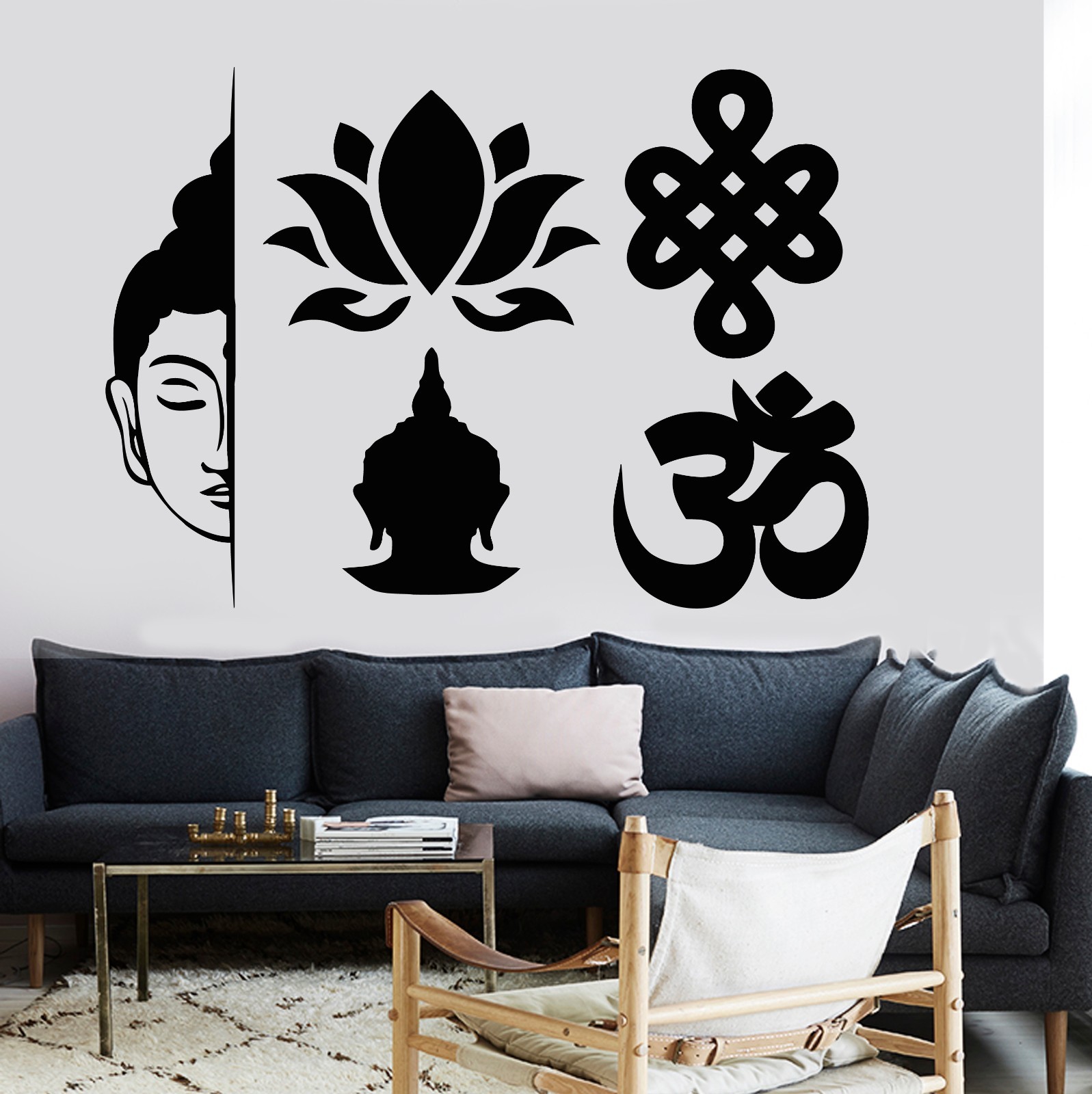Wall Decal Buddha Elements Buddhism Yoga Meditation Vinyl Sticker ...