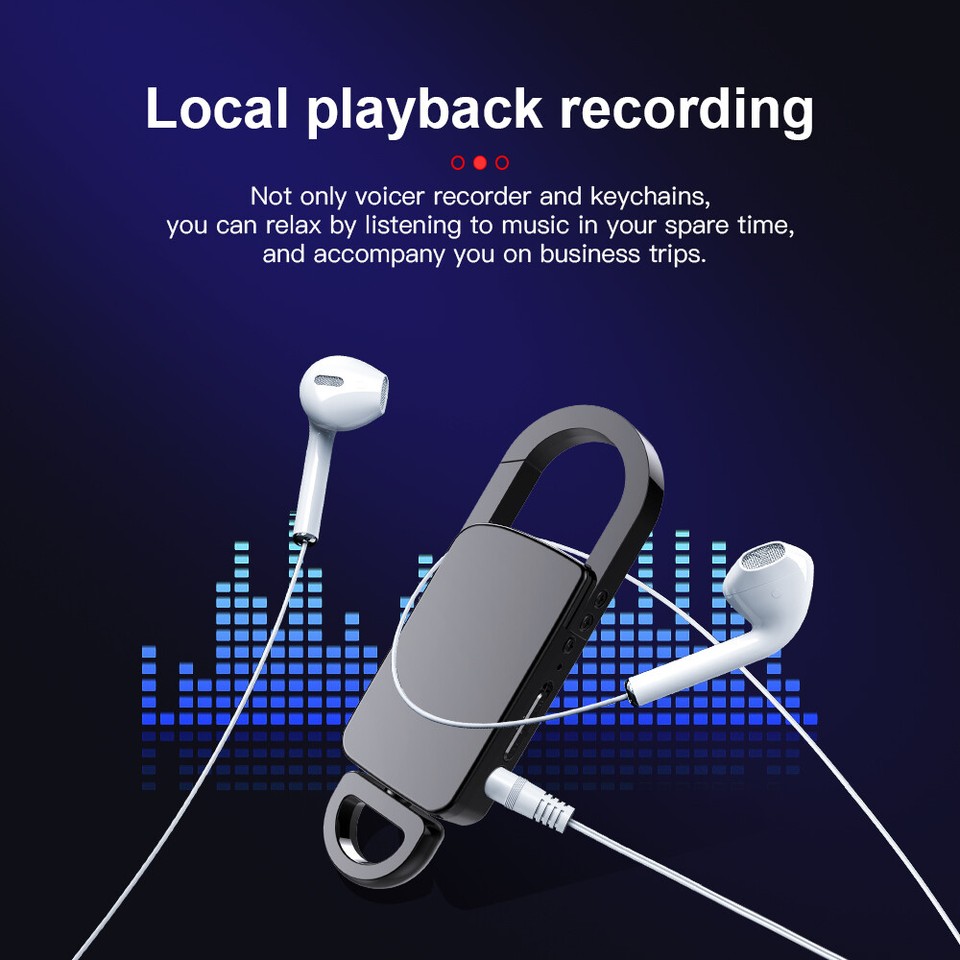 Mini Hidden Spy Digital Audio Recorder Voice Activated Key Chain MP3 ...