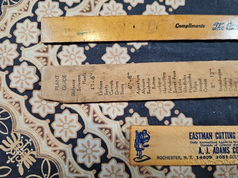 Lot Of 4 VTG Rochester NY ADVERT Promo RULERS Genrich's Garden Center ...