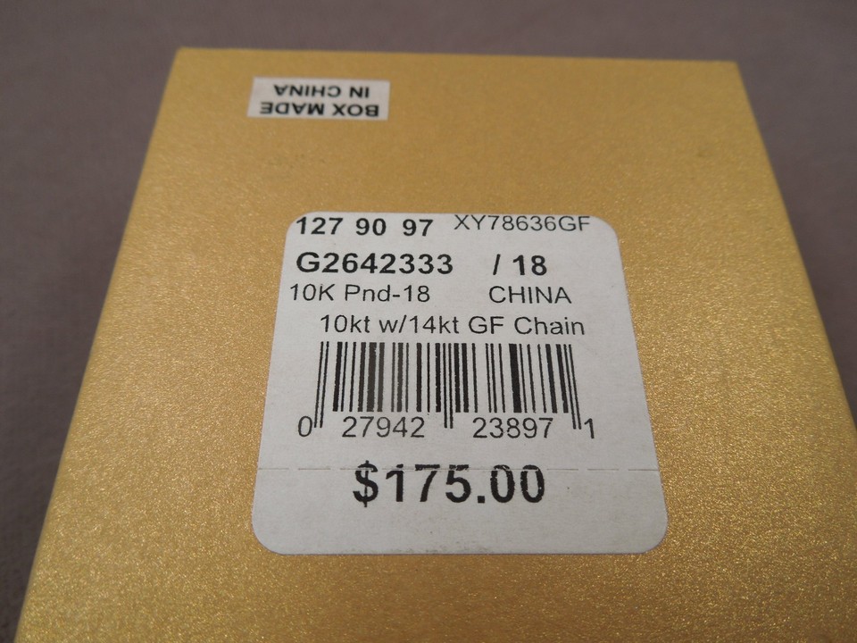 NIB Gold 'N' Ice 10kt Yellow Gold Swarovski Crystal Teardrop Pendant ...