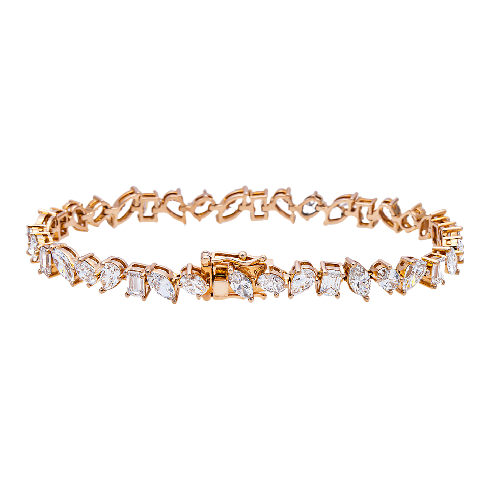 14K Rose Gold Multi Cut Diamond Tennis Bracelet 11.86 CT | eBay