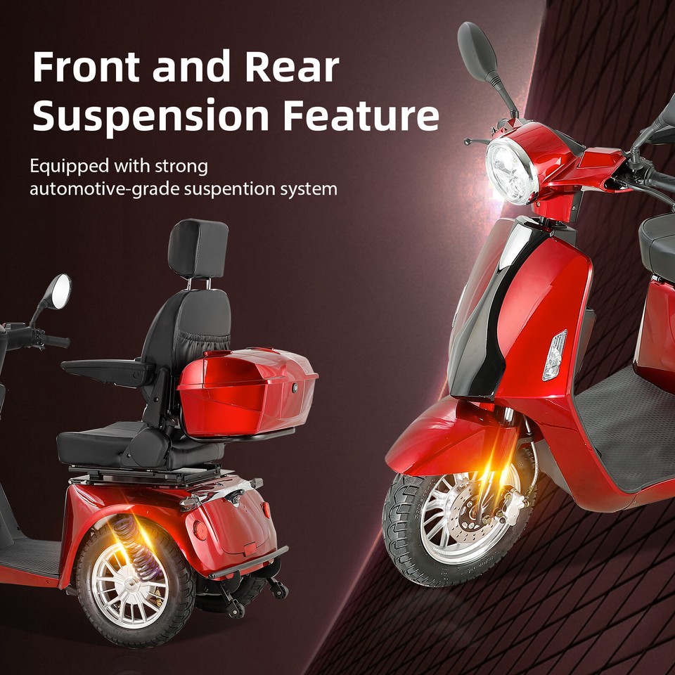 3 Wheels Mobility Scooter 800W 60V 20AH Battery Motor Wheelchair for ...