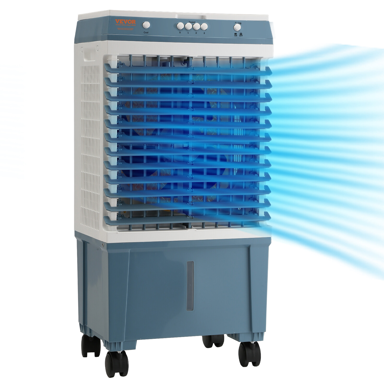 VEVOR 3-in-1 Evaporative Air Cooler Fan Swamp Cooler 5gal 1400CFM 3 ...