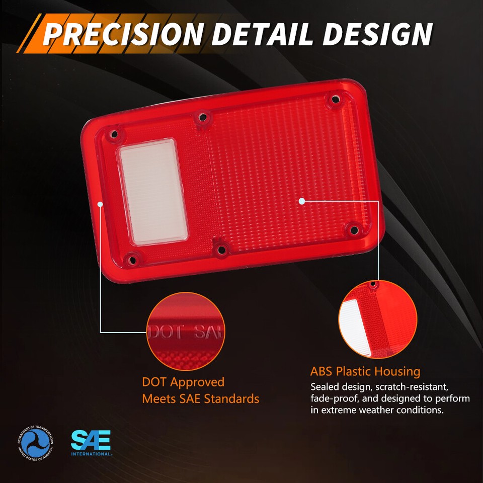 2X Red Lens Rear Bumper Tail Light For Dodge B150 250 350 Plymouth ...