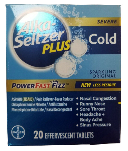 Alka-Seltzer Plus Cold & Flu PowerFast Fizz Tablets (20-Count) for sale ...