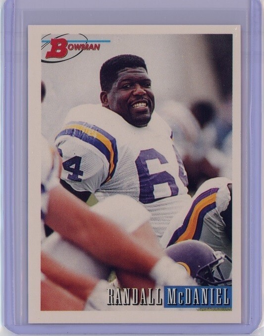 RANDALL MCDANIEL 1993 Bowman Base Card #120 Vikings Arizona State HOF ...