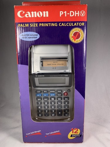 Canon® P1-DHV 12-Digit Palm Printing Calculator Black Print 2 Lines/Sec ...