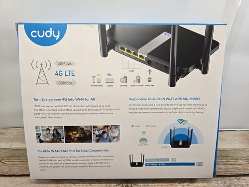 AC1200 Dual Band Unlocked 4G LTE Modem Router with SIM Card Slot ...