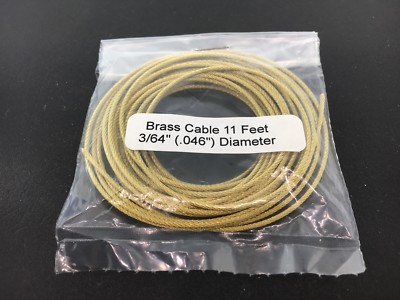 Brass Cable for Weight Regulator Clocks 3/64" .046" Diameter x 11' | eBay