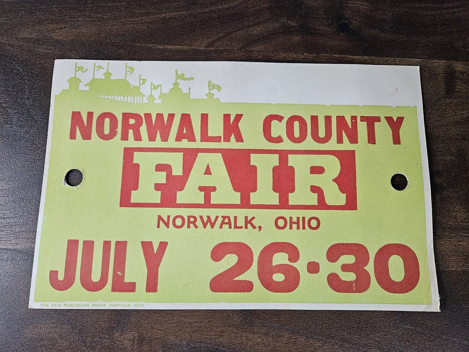 Vintage Antique Norwalk County Fair Ohio Advertising Window Home Door ...