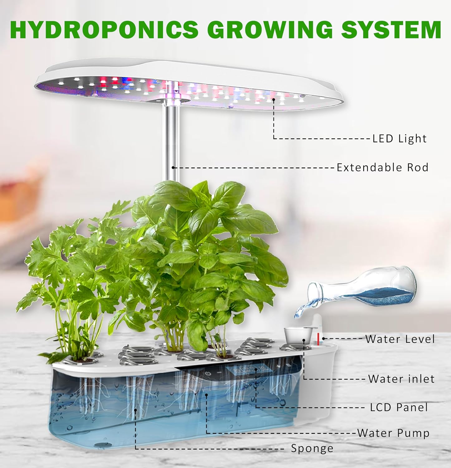 Ideer Life Hydroponics Growing System 12 Pods, Indoor Garden System ...