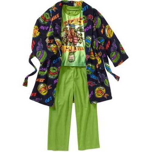 Nickelodeon Teenage Mutant Ninja Turtle 3 PC Bath Robe Pajama Set Boy ...