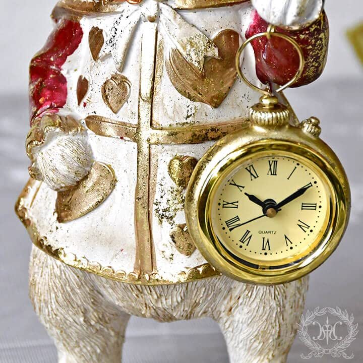 Alice In Wonderland White Rabbit Clock Statue Antique Style 9.6inch ...